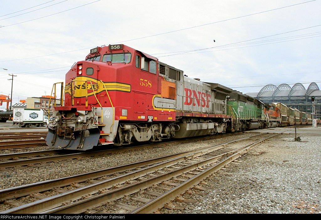 BNSF 558, 6777, and 8636